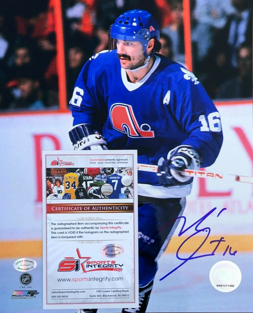 Michel Goulet Signed Quebec Nordiques 8x10 Photo SI COA