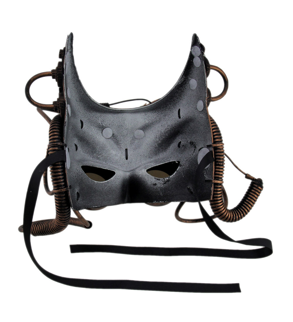 Spiked Metallic Steampunk Bat Ears Half Face Adult Mask