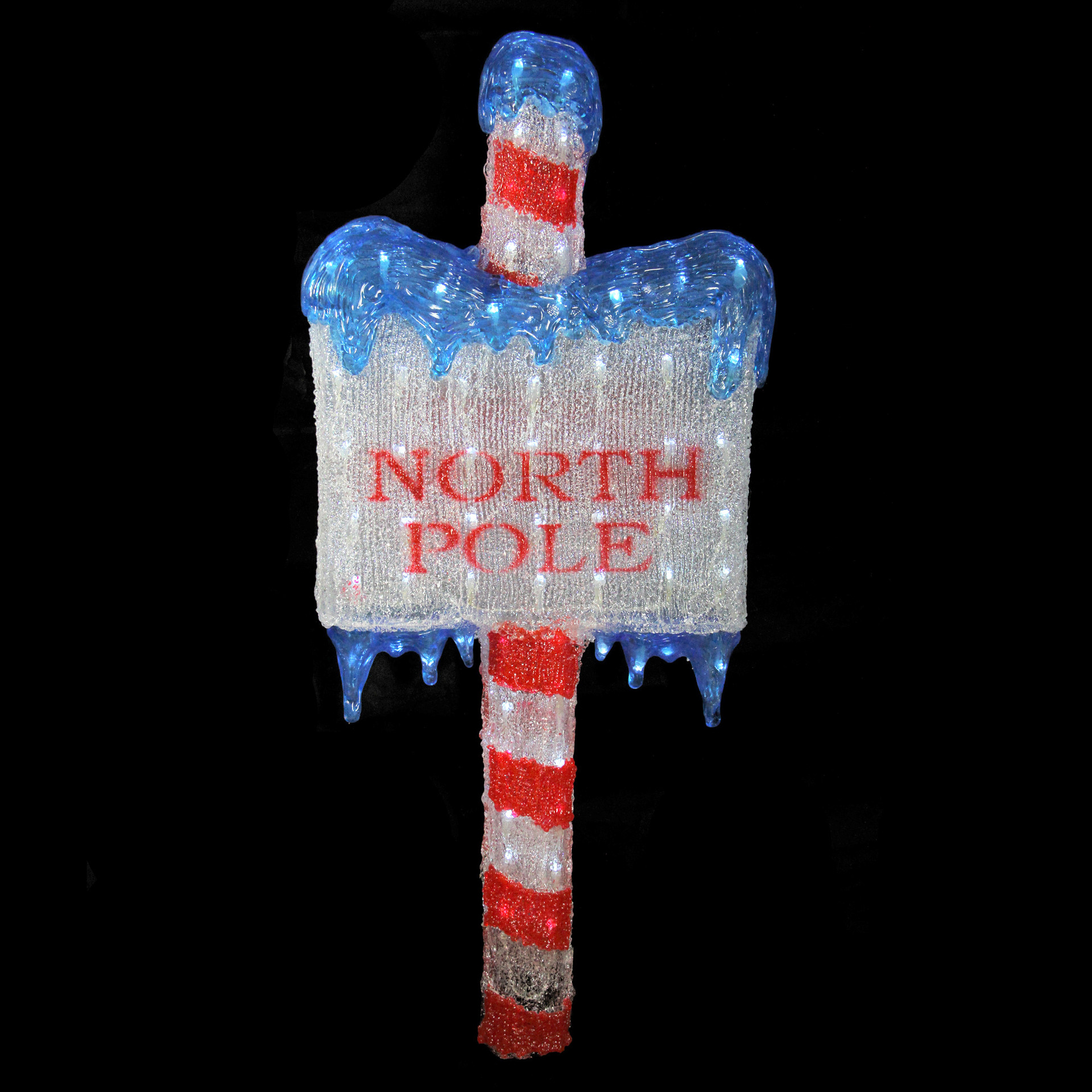 33" LED Lighted Commercial Grade Acrylic "North Pole" Christmas Sign ...