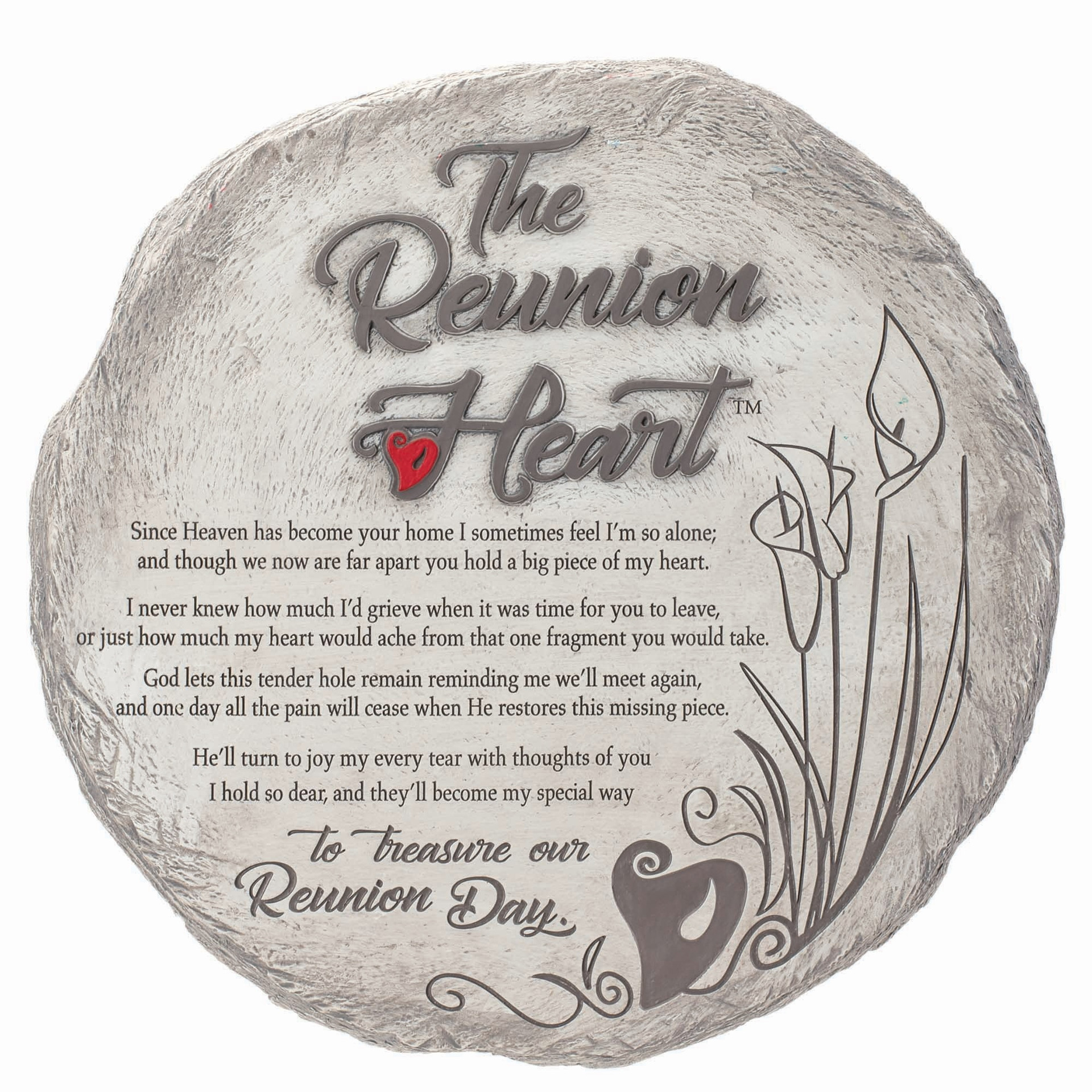 10" Reunion Heart Garden Stone with Sentimental Poem | Christmas