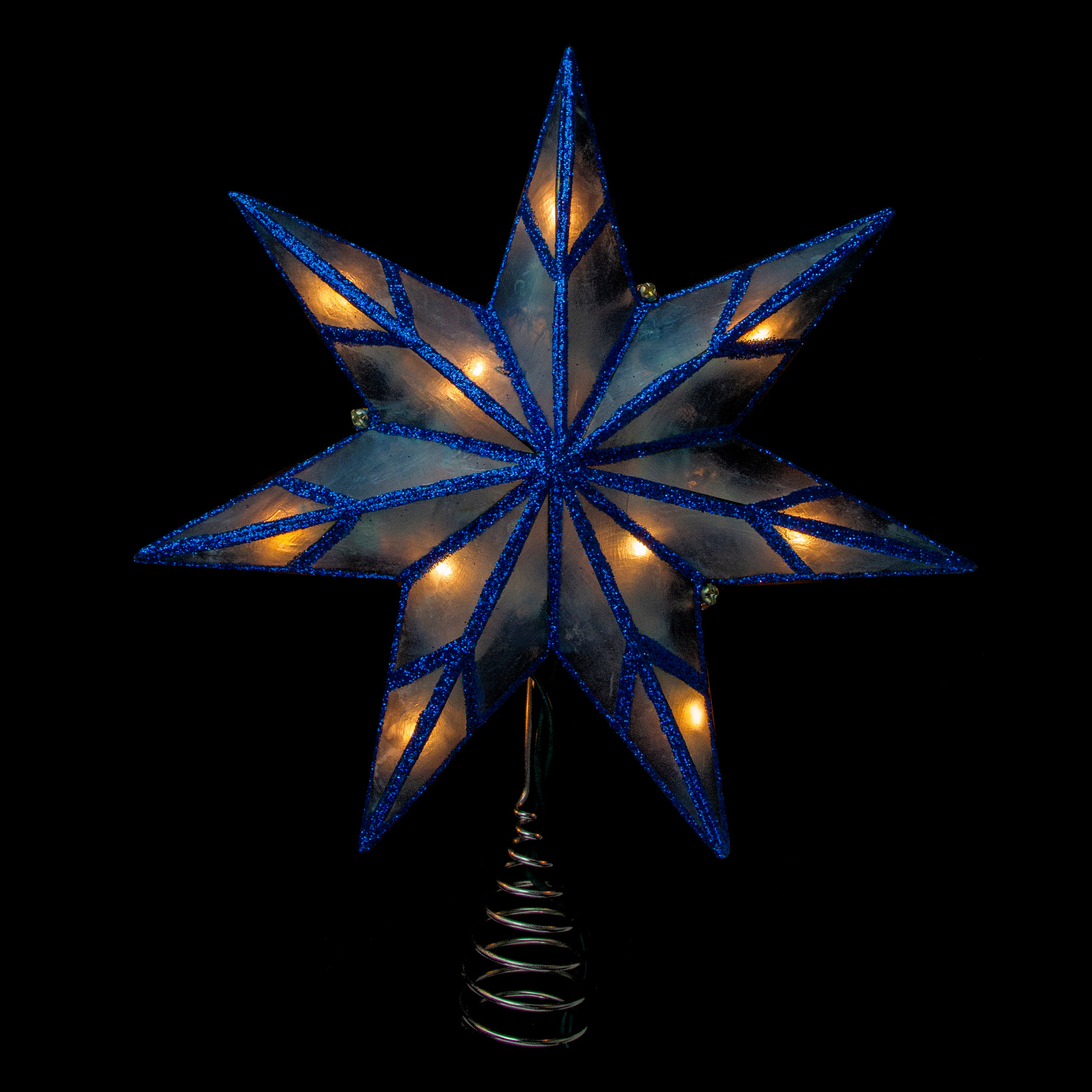 10" Lighted Blue Star Christmas Tree Topper - Clear Lights | Christmas