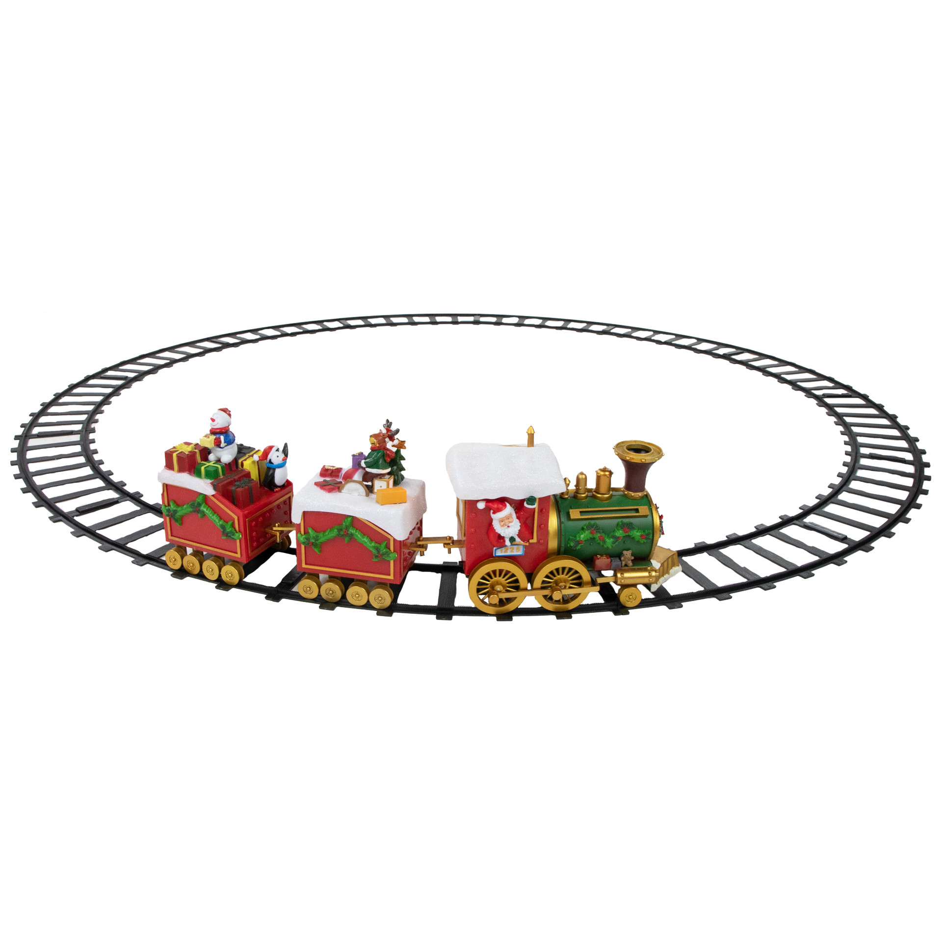 16-Piece LED Lighted Musical & Animated Christmas Village Train | Christmas