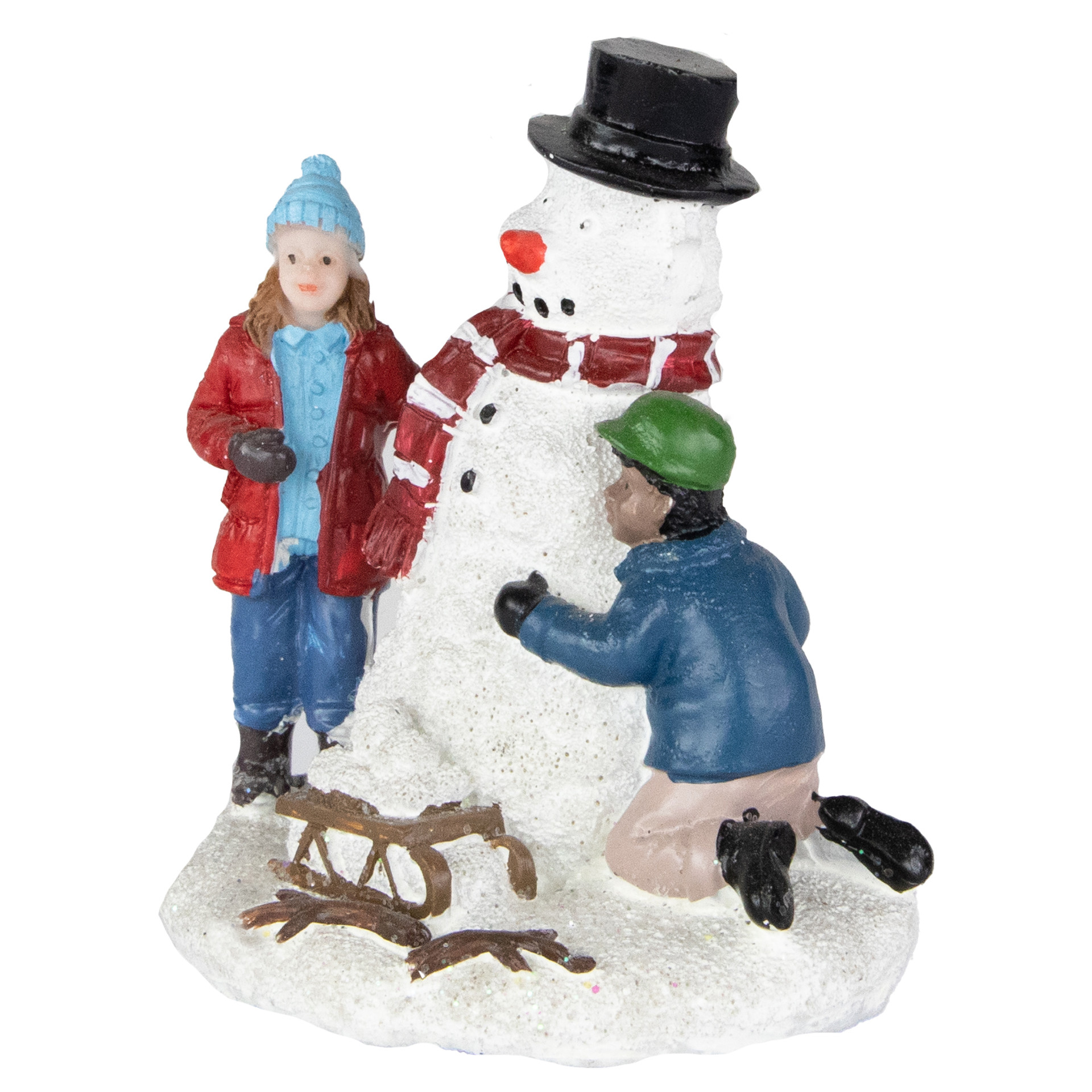 Children Build a Snowman Christmas Village Display Piece - 2.75 ...