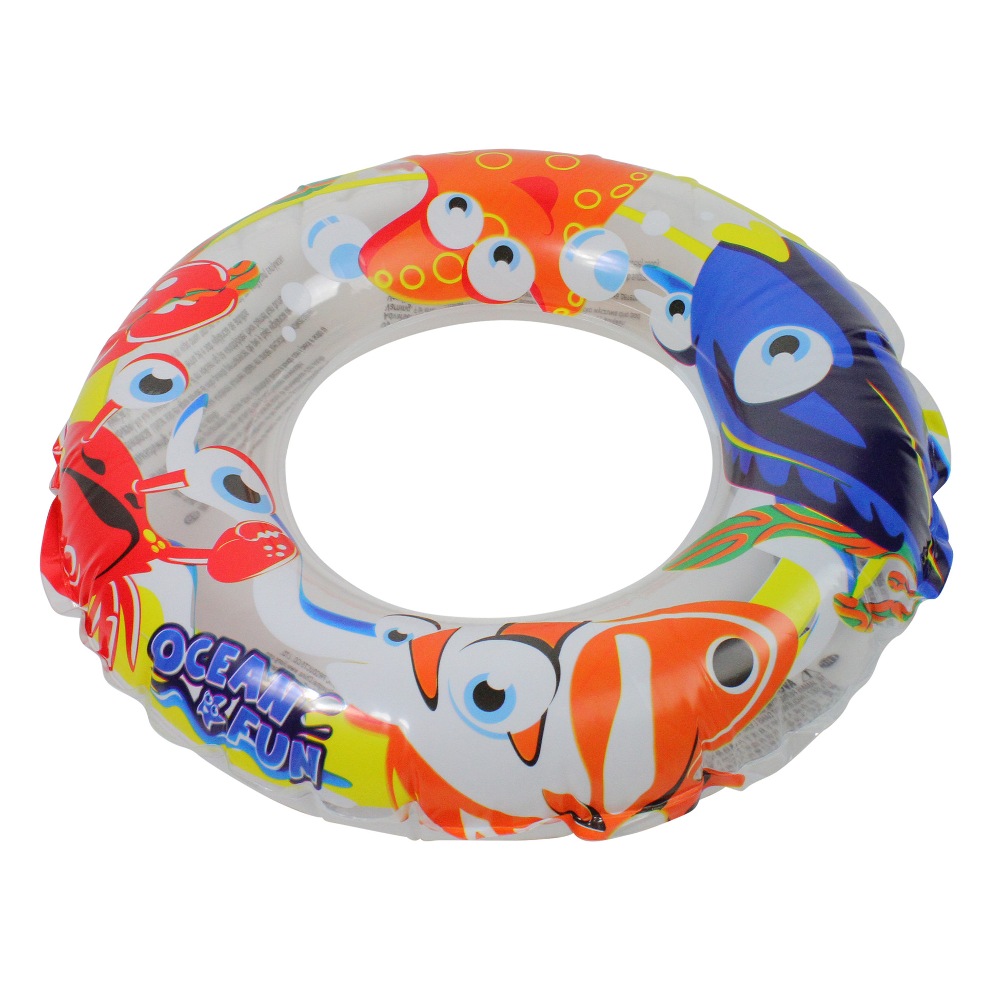 Inflatable Clear & Orange Ocean Fun Children's Swimming Pool Inner Tube ...