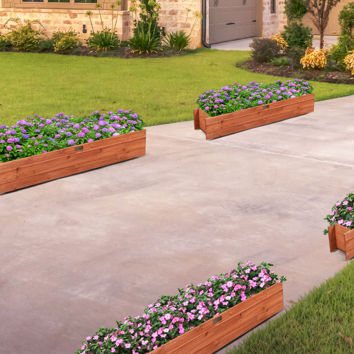 36 Inch Wooden Flower Planter Box Garden Yard Decorative Window Box ...