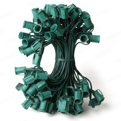 100' Green Commercial C7 Christmas Light Socket Set | Christmas