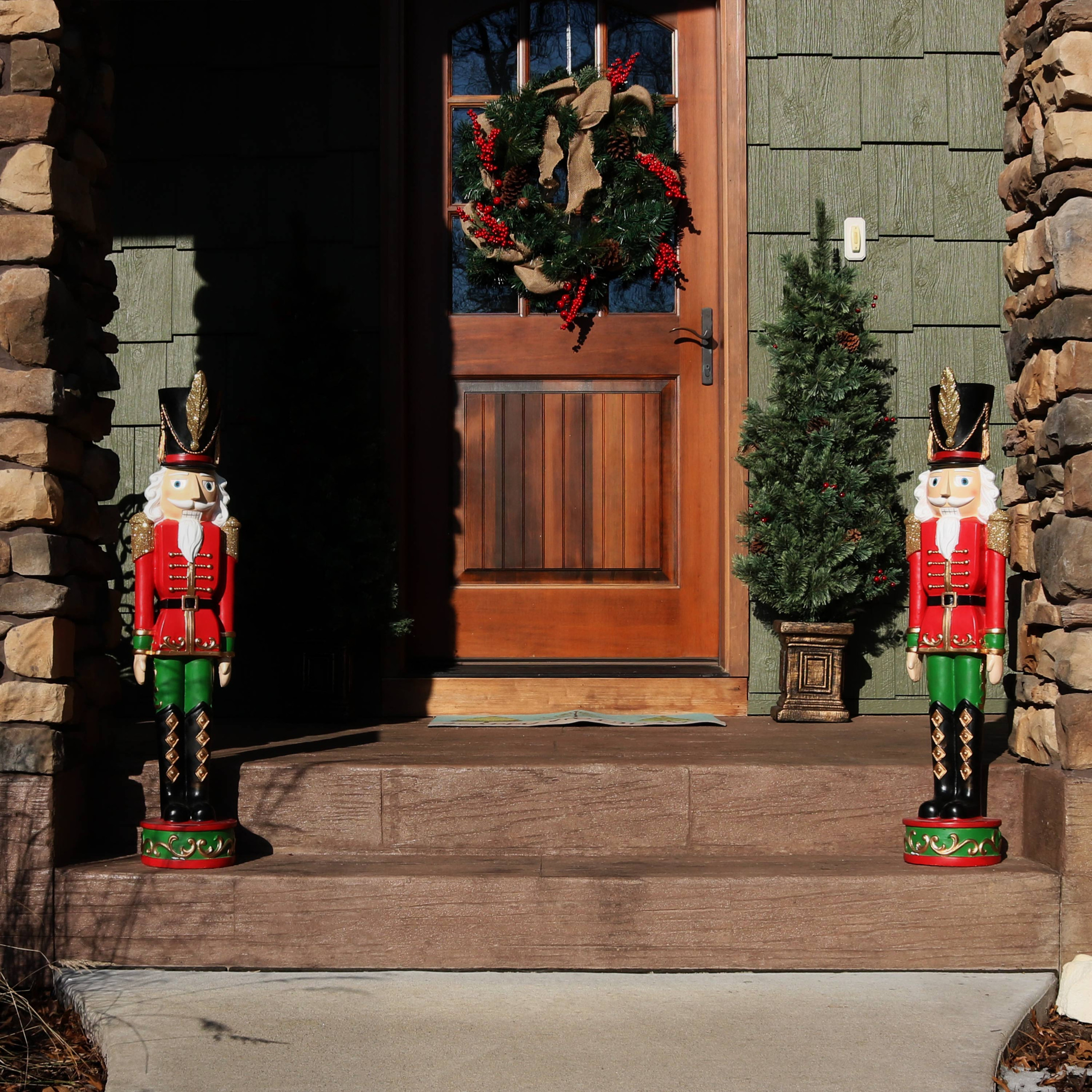 Kristoff Indoor Christmas Nutcracker Statue -37 in - Set of 2 by Sunnydaze
