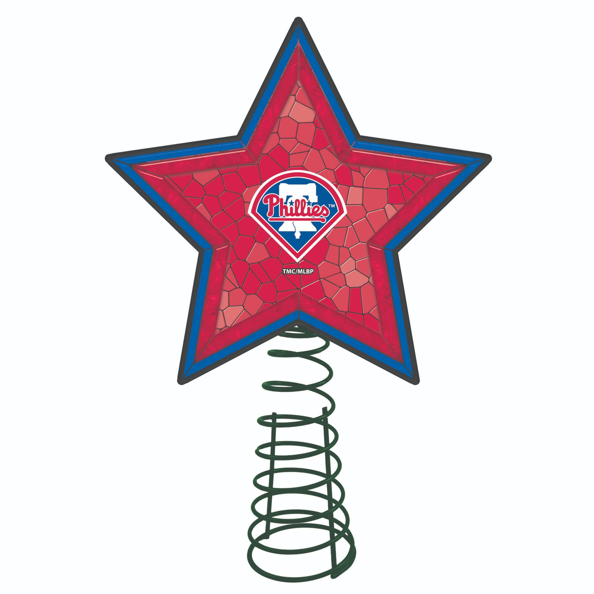 10" Lighted Red & Green Star MLB Philadelphia Phillies Mosaic Christmas ...