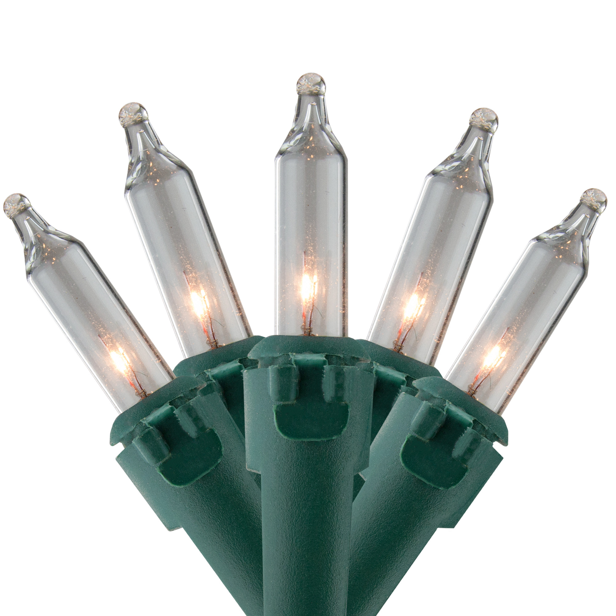 100 Clear Mini Christmas Lights 2.5” Spacing - Green Wire | Christmas ...