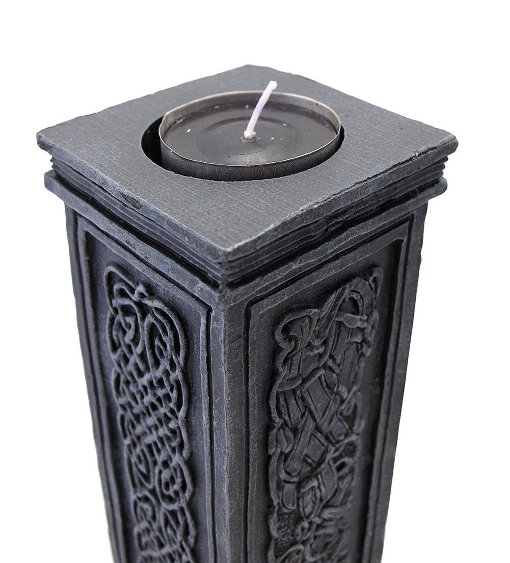 Celtic Knot Pattern Column Tea Light Candle Holder
