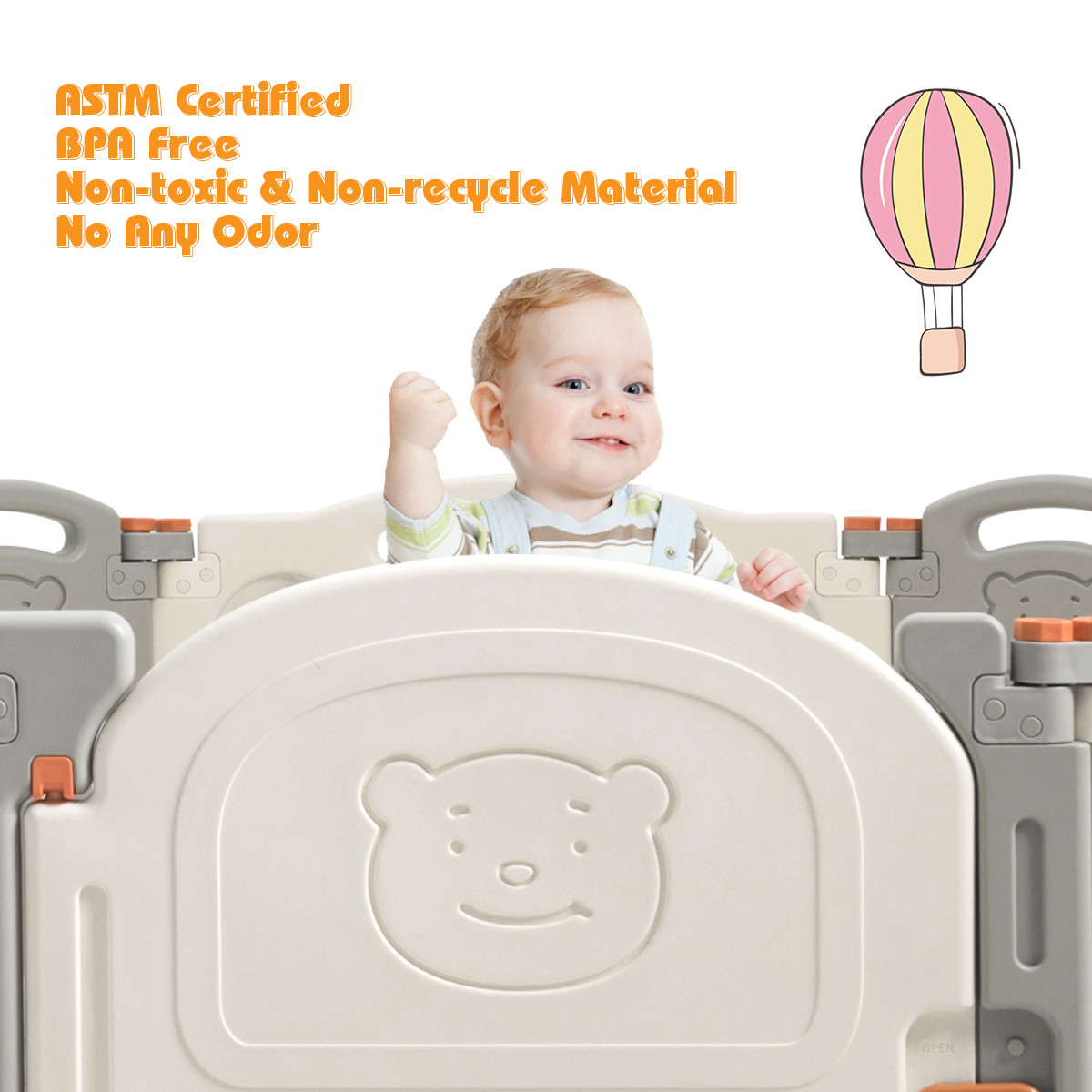 Costway Foldable Baby Playpen 16 Panel Activity Center Safety Play Yard