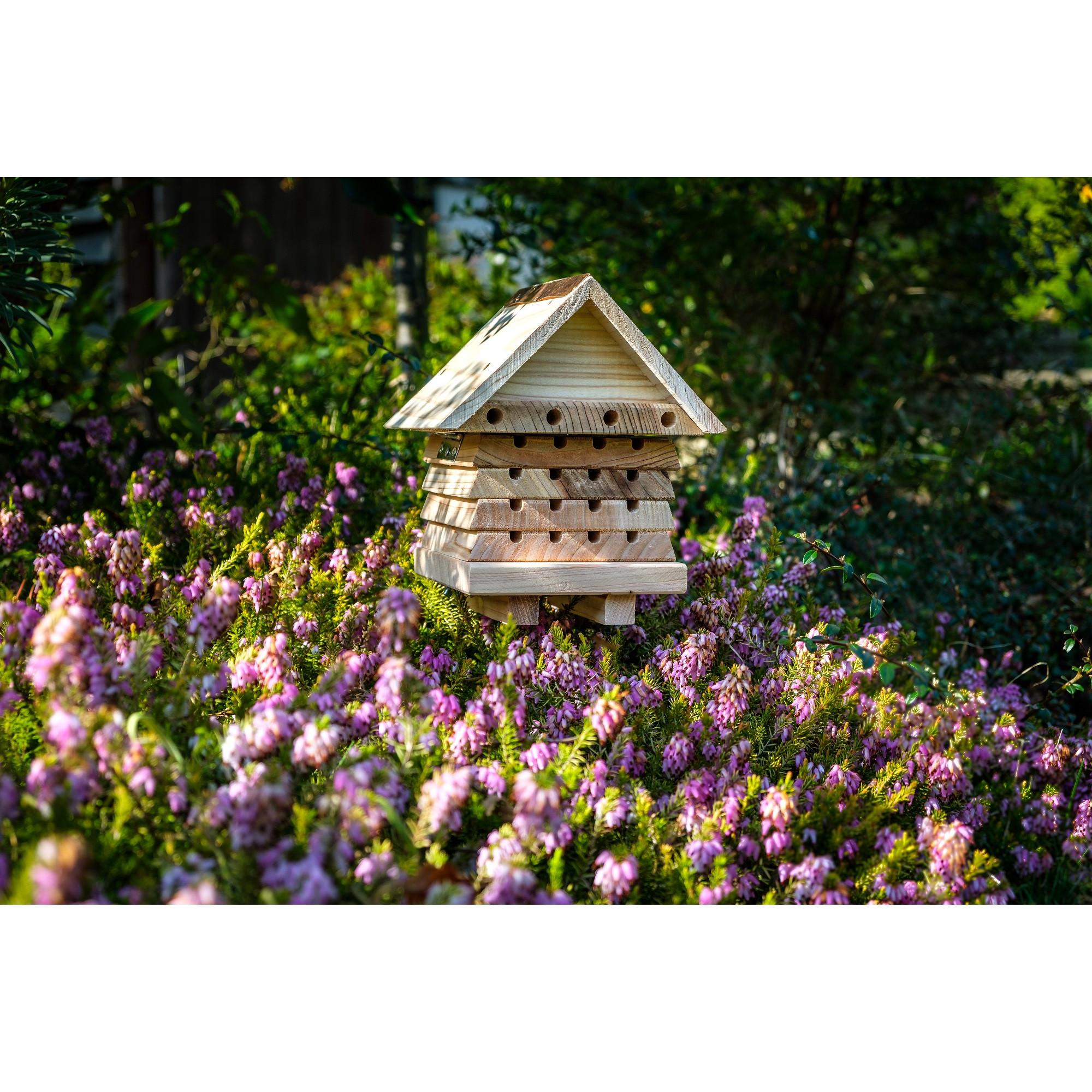 7" Natural Brown Stacking Solitary Bee Hive with Flip Top | Christmas