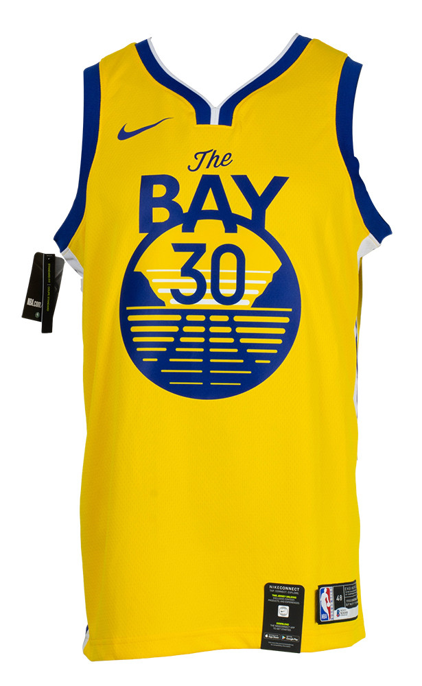 Stephen Curry Signed Golden State Warriors Yellow Basketball Jersey BAS