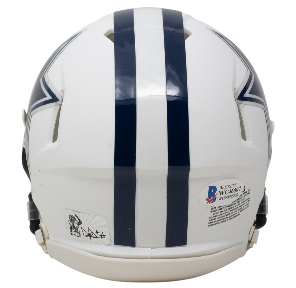 Dak Prescott Signed Dallas Cowboys Mini Speed Replica Helmet BAS ITP