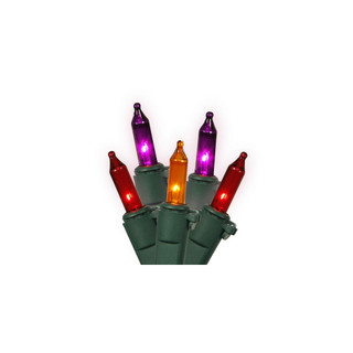 50 Multi Color Commercial Grade Mini Christmas Lights - 22.3 ft Green ...