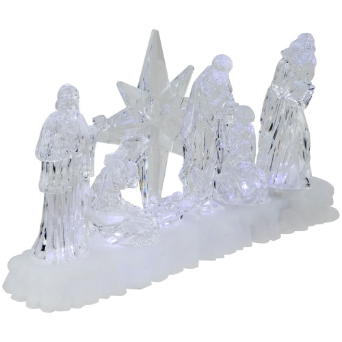 LED Lighted Nativity Scene Acrylic Christmas Decoration - 12.25 ...
