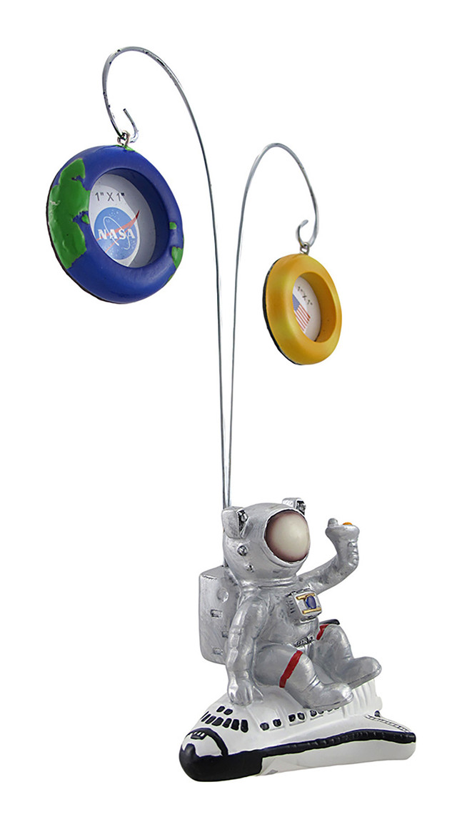 Children`s Space Shuttle and Astronaut Earth and Moon Photo Frame