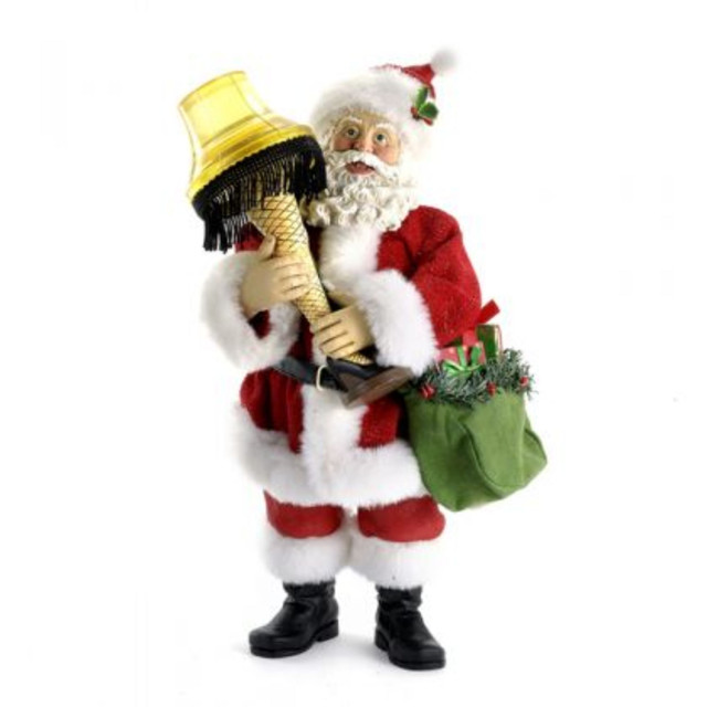 10" Red & White Christmas Story Leg Lamp Santa with Light Table Top ...
