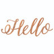 16.9" Bronze Contemporary 'Hello' Hanging Script Word Wall Sign | Christmas
