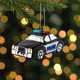 5" Black Police Car Glass Christmas Ornament | Christmas