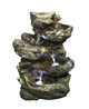 14" Ivory & Gray Four Level Log LED Waterfall Fountain | Christmas