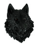 `Lucian` Black Wolf Head Mount Wall Statue Bust 16 Inch