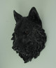 `Lucian` Black Wolf Head Mount Wall Statue Bust 16 Inch