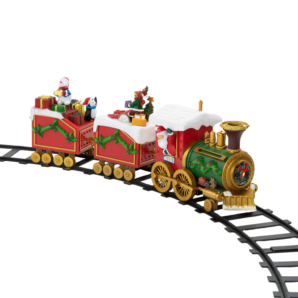 16-Piece LED Lighted Musical & Animated Christmas Village Train | Christmas