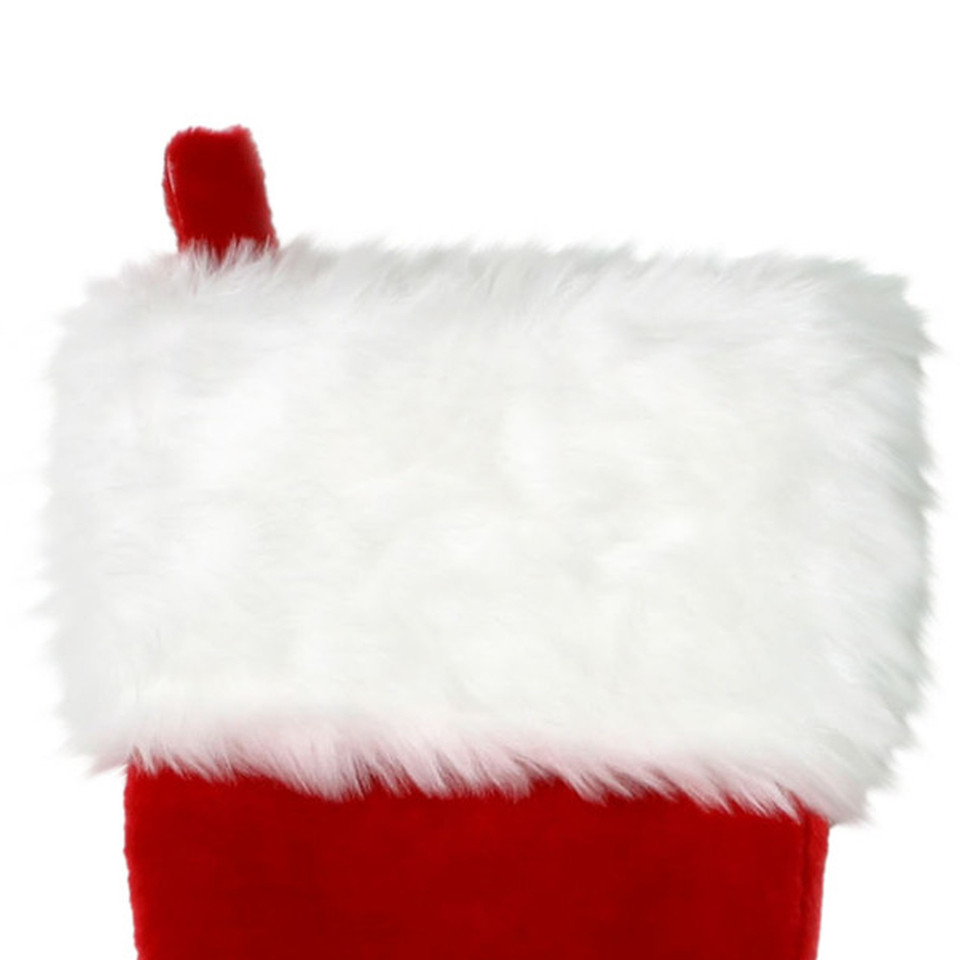 Plush Traditional Christmas Stocking with Cuff - 20" - Red & White ...
