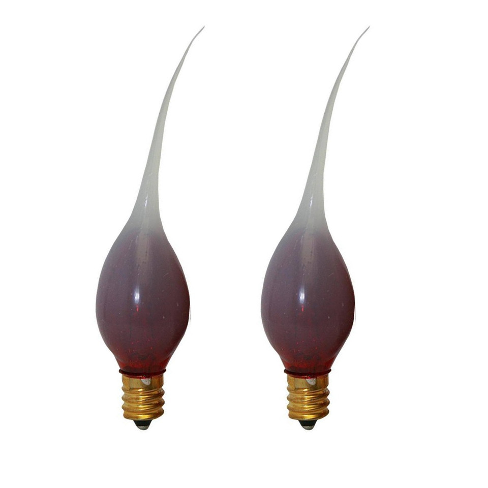 Pack of 2 Red Glow Silicone Electric Candle Lamp Replacement Light ...