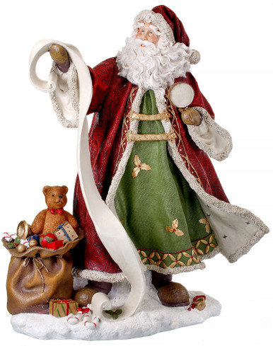 21" Warm & Vibrant Christmas Resin Old World Santa with Toys | Christmas