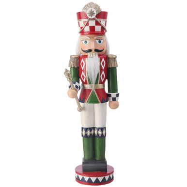 25" White & Red Traditional Nutcracker Christmas Tabletop Decor | Christmas