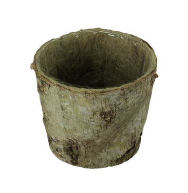 Natural Birch Wood Bark Planter Indoor Outdoor with Coco Coir and ...