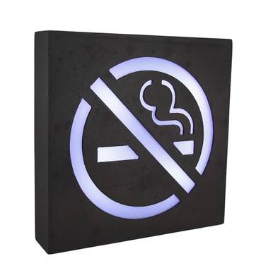 Rustic Brown Lighted Wooden No Smoking Symbol Wall Sign