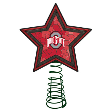 10" Lighted Red & Black Star NCAA Ohio State Buckeyes Christmas Tree ...