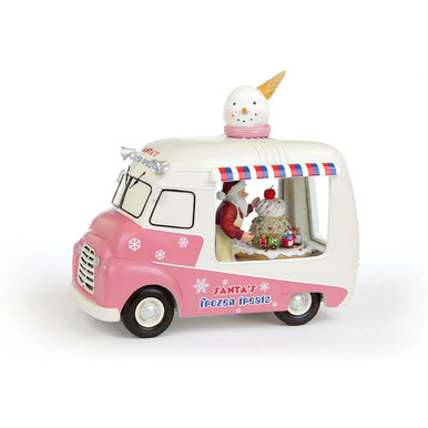 8" Pink & White Santa's Frozen Treats Van Toy | Christmas