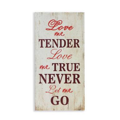 31" White & Red Rectangular Distressed Finish Wall Sign | Christmas