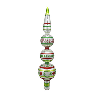 13" Christopher Radko Shiny Brite Holiday Splendor Glass Finial ...