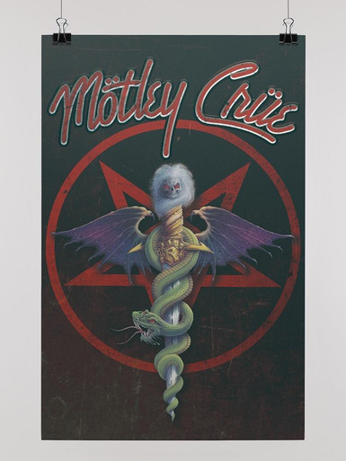 Motley Crue Poster -Motley Crue Designs Size 24"x36"