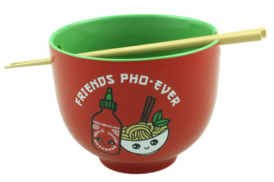 Sriracha Hot Chili Sauce Friends Pho-Ever Ramen Noodle Bowl With Chopsticks