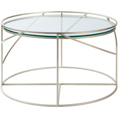 30" Clear & Silver Round Coffee Table with Glass Top | Christmas