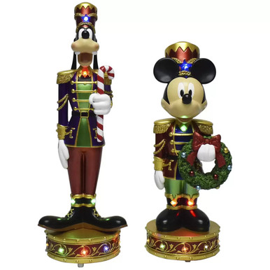 Disney Christmas Holiday Nutcrackers Mickey Mouse & Goofy Lights Music ...
