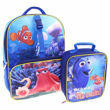 Disney 16" Finding Dory Kids Backpack with Lunch Kit - Blue Travel ...