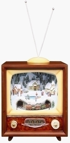 16" Amusements LED Lighted Animated & Musical Retro Christmas ...