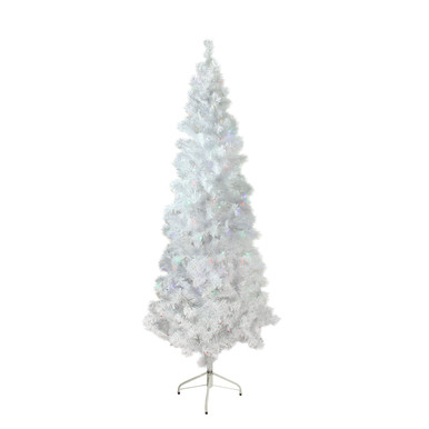 6.5' Pre-Lit Pencil White Winston Pine Artificial Christmas Tree ...