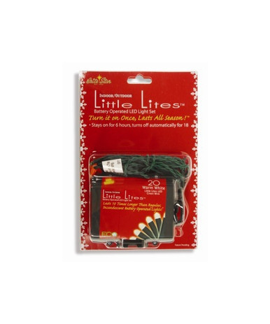 Set of 20 Battery Operated Warm White LED Micro Christmas Lights - 7 ...