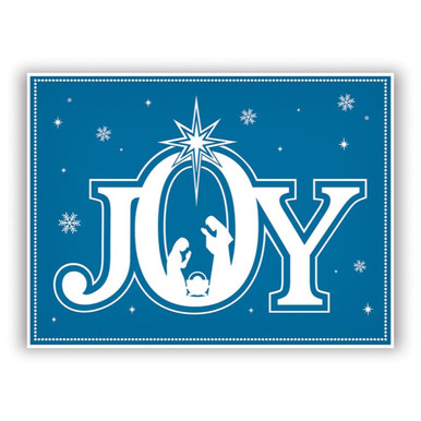 24" Blue & White Joy Nativity Outdoor Yard Sign | Christmas