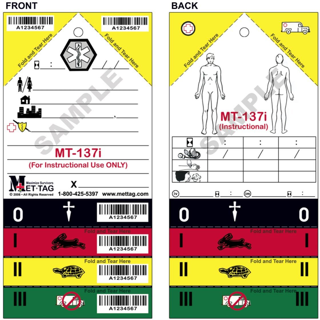 Economy Triage Tags - 50 Pack | Live Action Safety