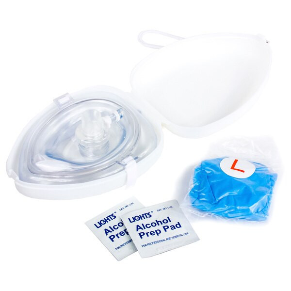 EverGuard CPR Pocket Mask - Red w/Gloves, Wipe | Live Action Safety