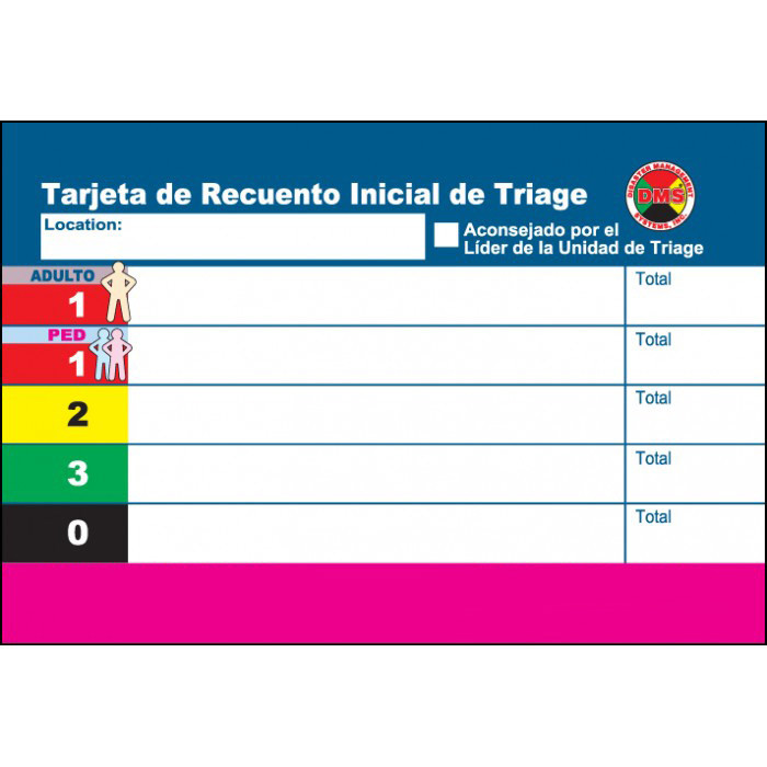 EMT3® START Initial Triage Patient Count Card - Refill Pack | Live ...